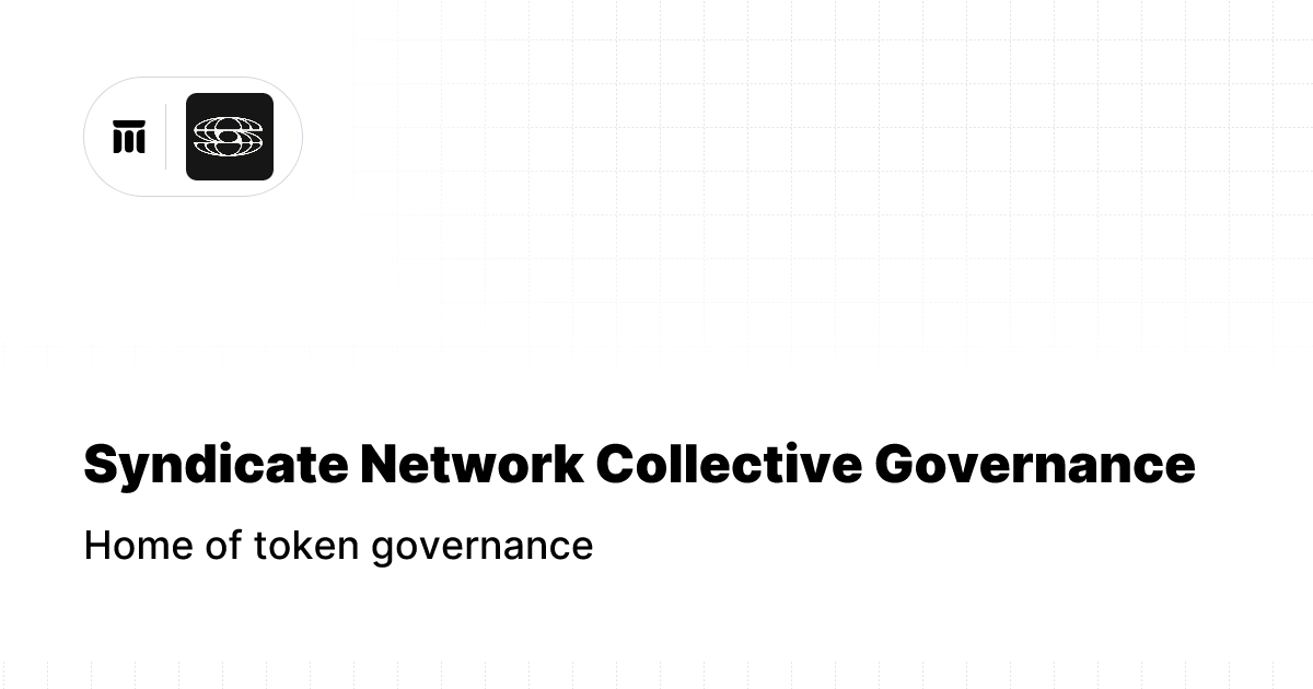 Syndicate Network Collective Governance